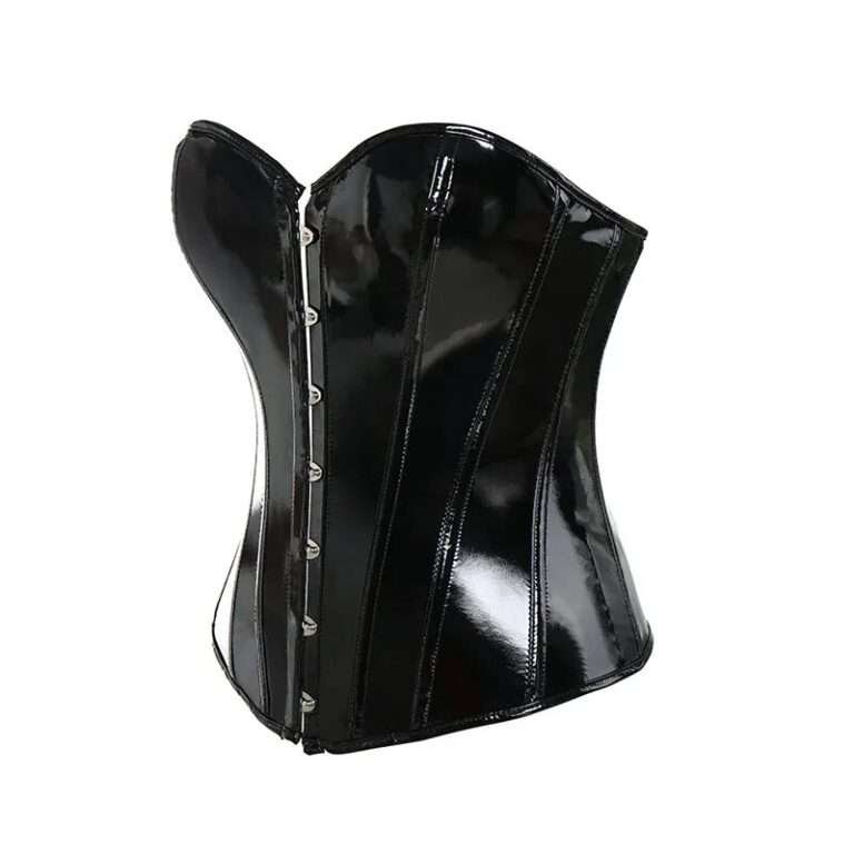 Black Pvc Overbust corset - women corset