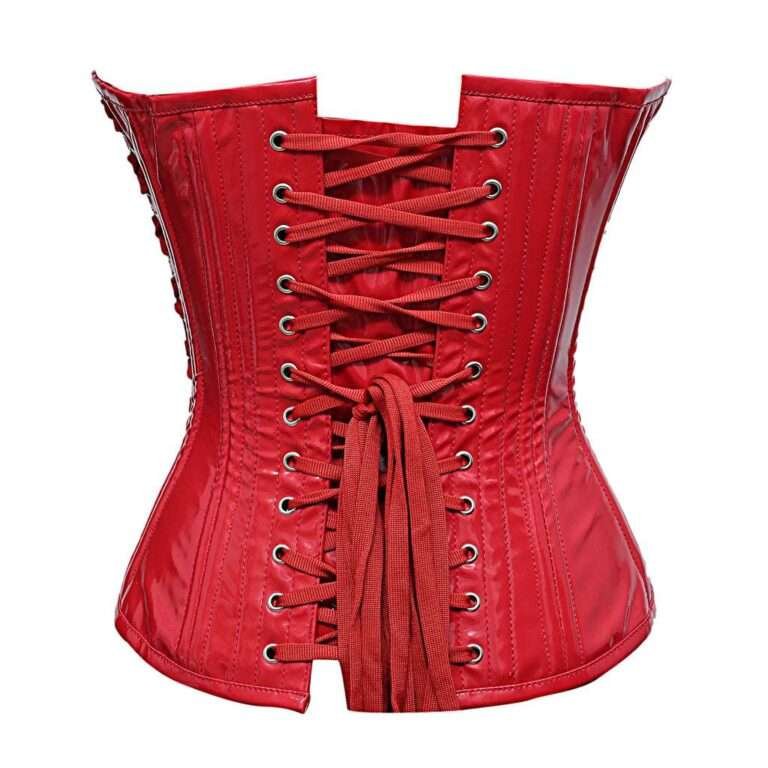 Red Overbust Steampunk PVC Corset - women corset