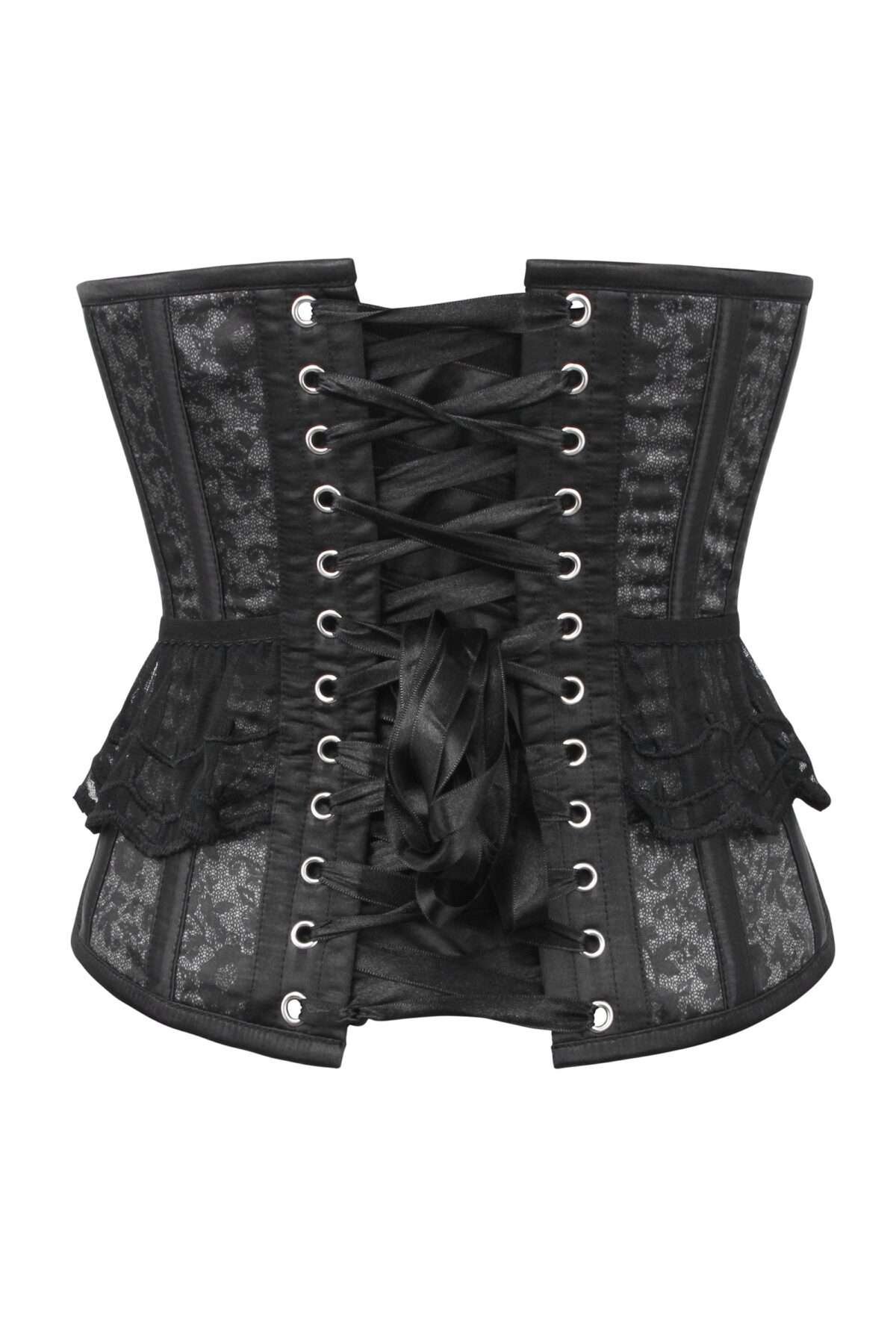 SMOKY CHARCOAL LACE UNDERBUST CORSET - women corset