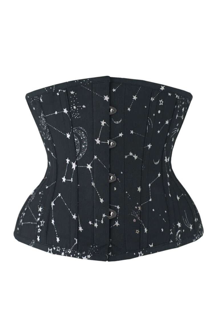 Half corset astronomy cotton print longline waist trainer - women corset